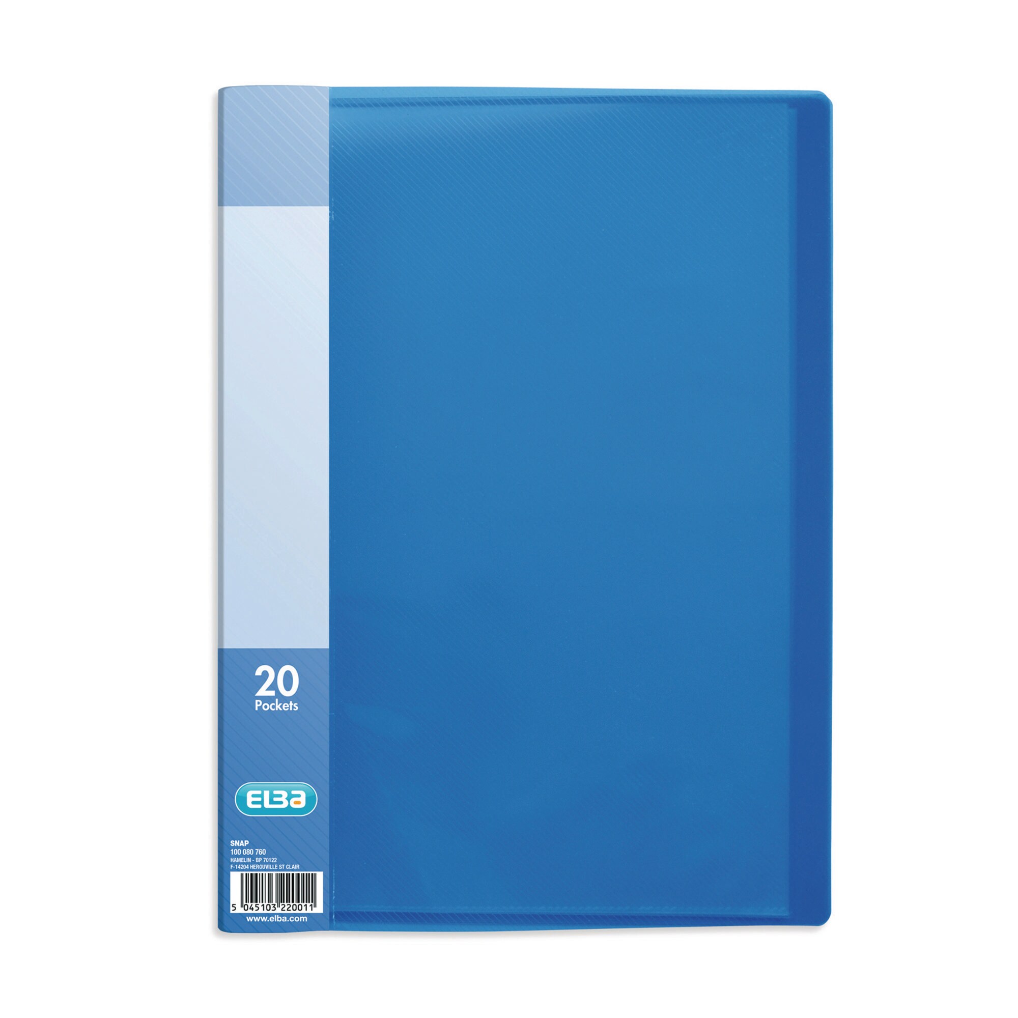 Elba Snap A4 20 Pocket Display Book, Blue | Lyreco