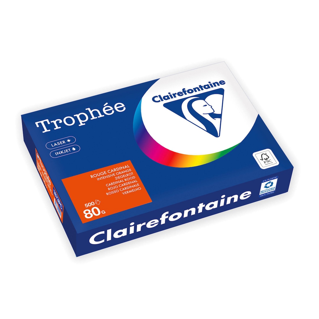 Trophee Paper A4 80Gsm Intense Orange - Box of... | Lyreco